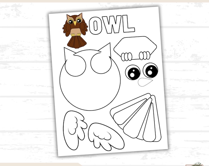 Build an Owl Cut & Paste Craft, Autumn Bird Coloring Printable Kit ...