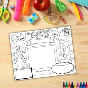 All About My Dad Coloring Sheet, Kids Printable, Father's Day Activity ...