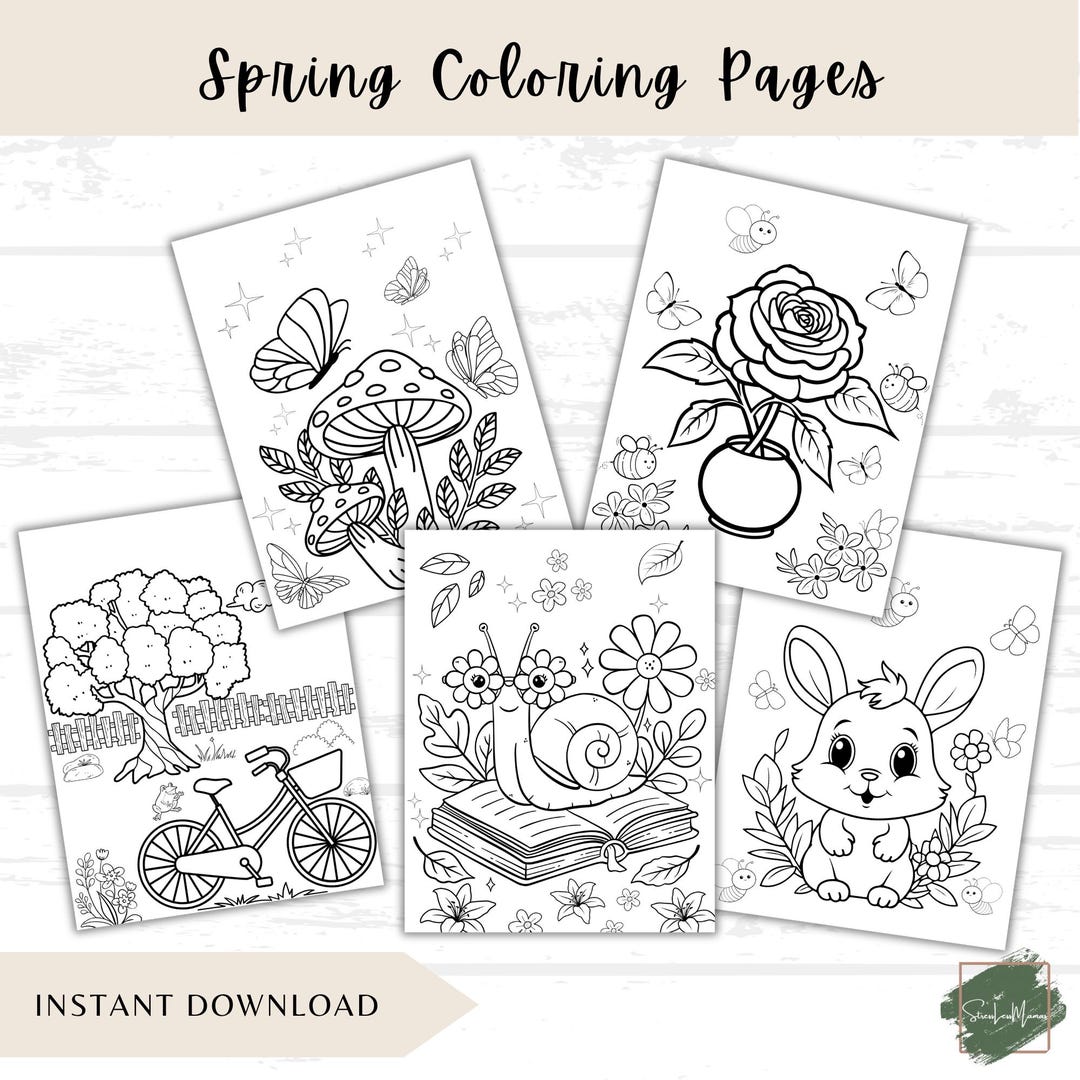 Kids Spring Coloring Pages, Printable Activities, Fun Learning, Easy ...