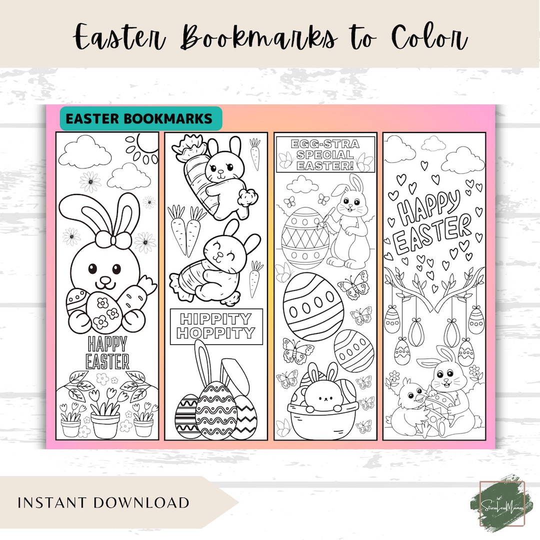 Easter Bookmarks to Color, Fun Kids Easter Activity, Coloring Activity ...