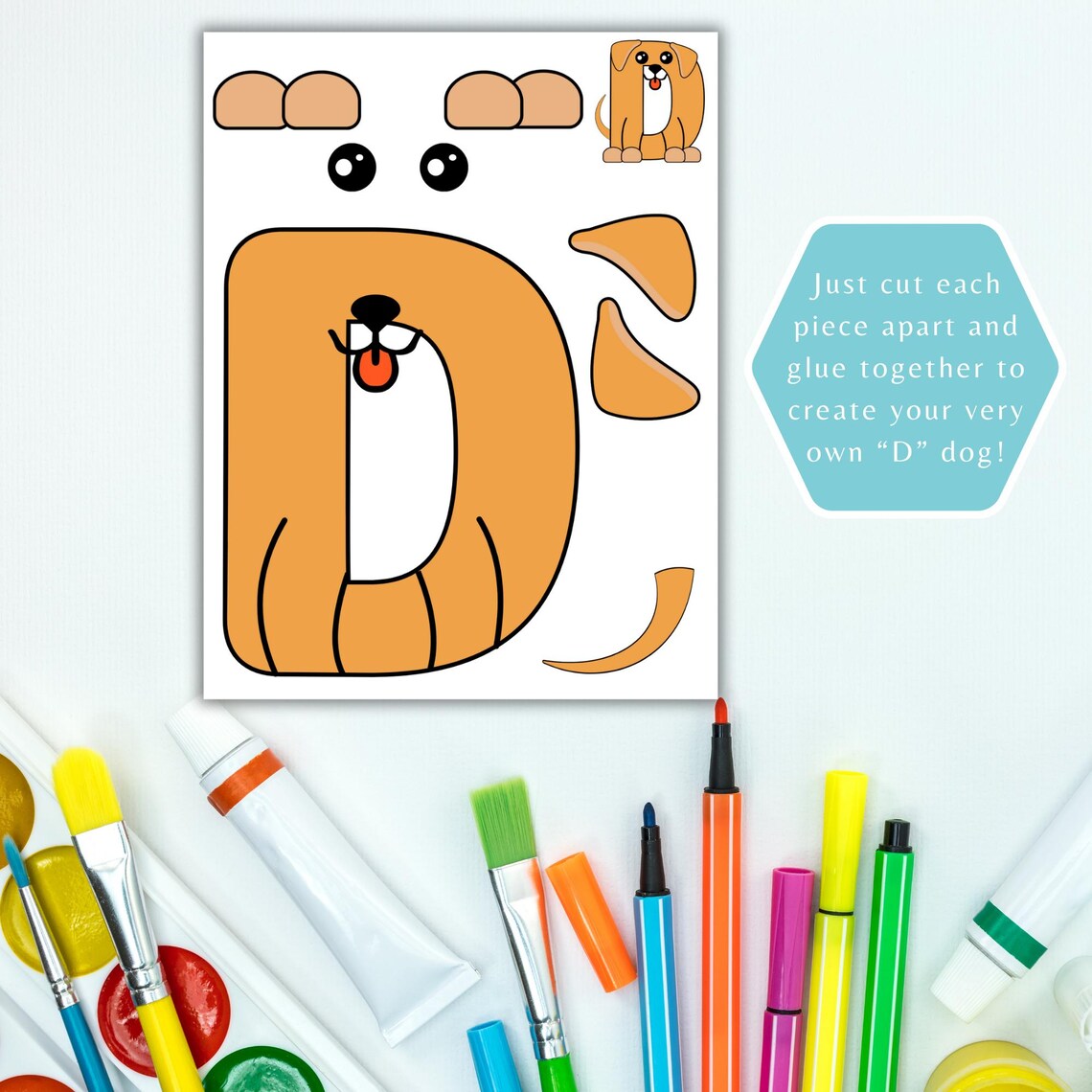 Build a Dog Cut and Paste Activity Printable, Dog Craft Kit ...