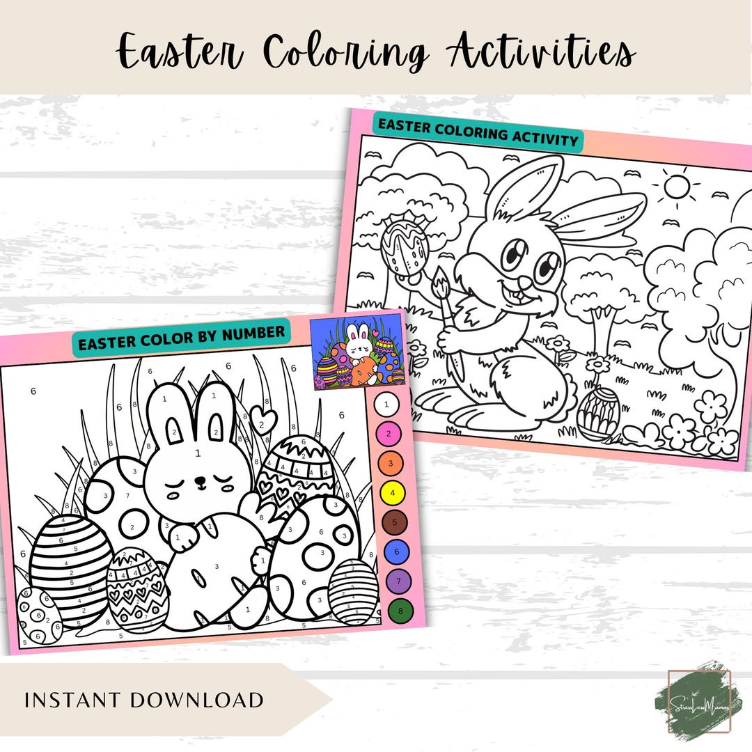 Easter Coloring Sheets for Kids, Color by Number, Spring Coloring ...