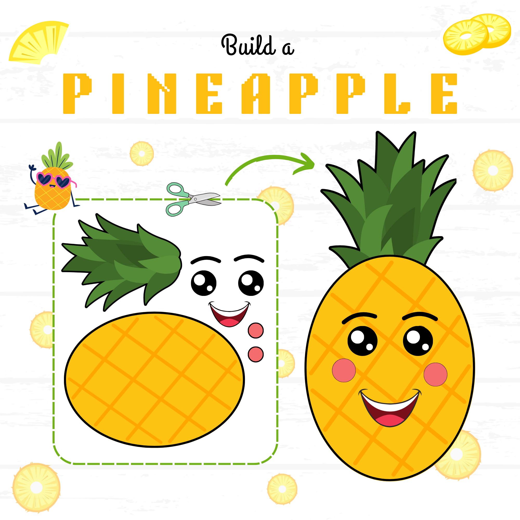 Build a Pineapple Craft Printable, DIY Pineapple Art, Papercraft ...