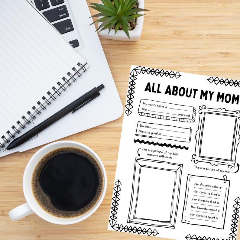 All About My Mom Printable, Fun Activity for Kids, Mother's Day ...
