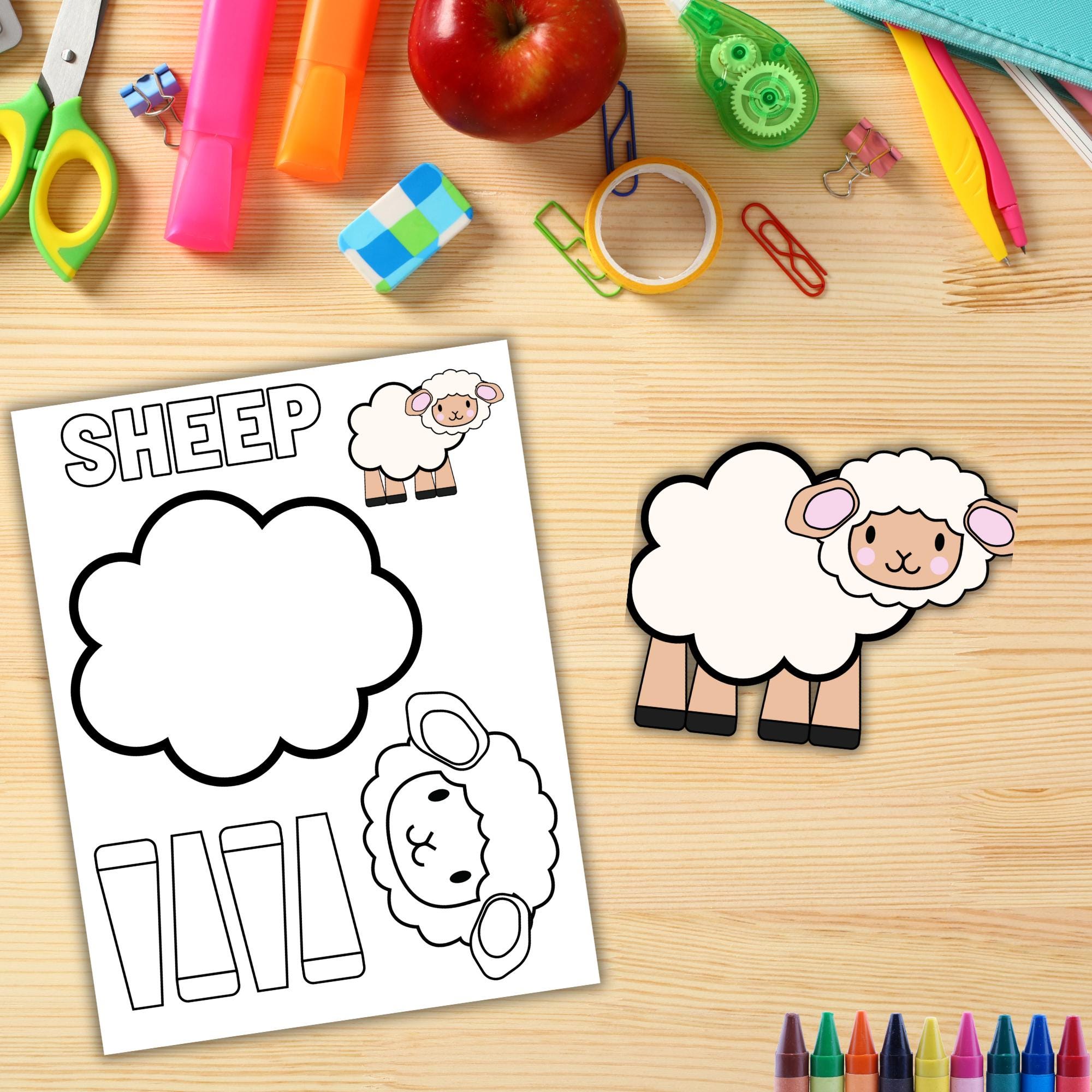 Sheep Craft Printable for Kids, Cut and Paste Activity, DIY Animal ...