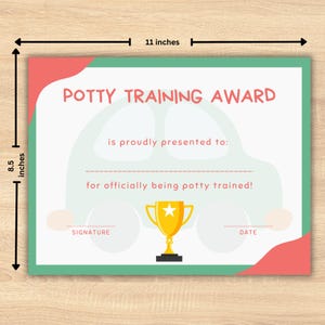 Car Potty Training Certificate Printable Potty Training Award Kids ...