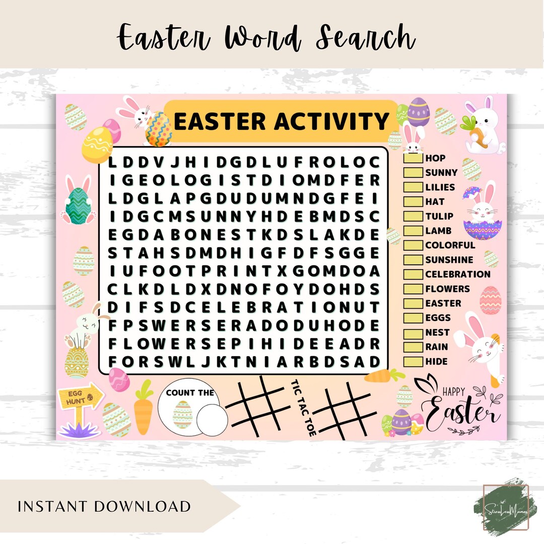 Easter Word Search, Spring Word Search, Preschool Learning, Homeschool ...