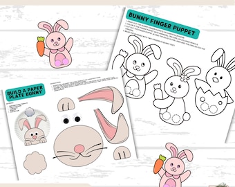 Build A Craft Printable, Paper Plate Bunny Craft for Easter or Spring ...