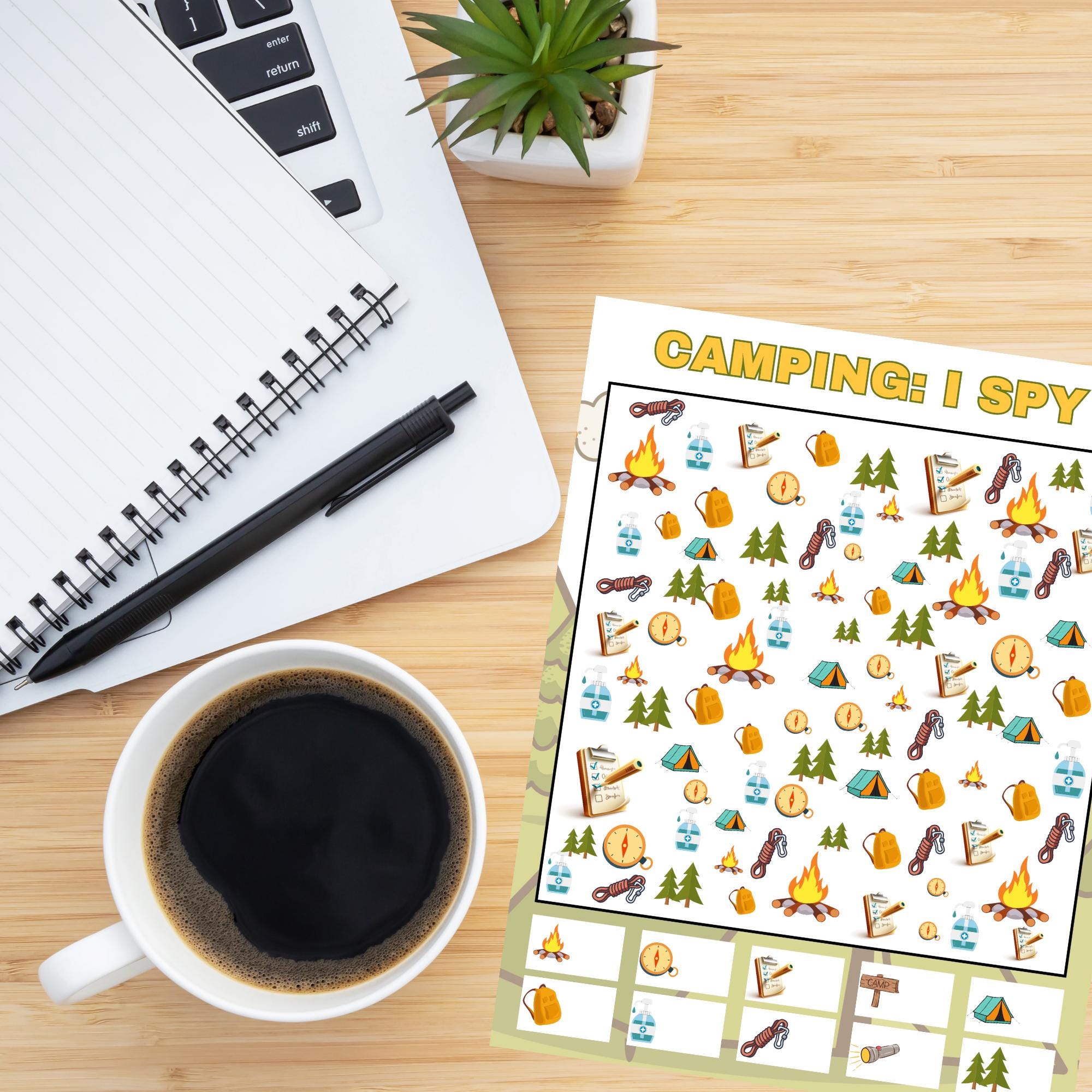 Kids Camping I Spy Printable Worksheet, Children's Activity Page ...
