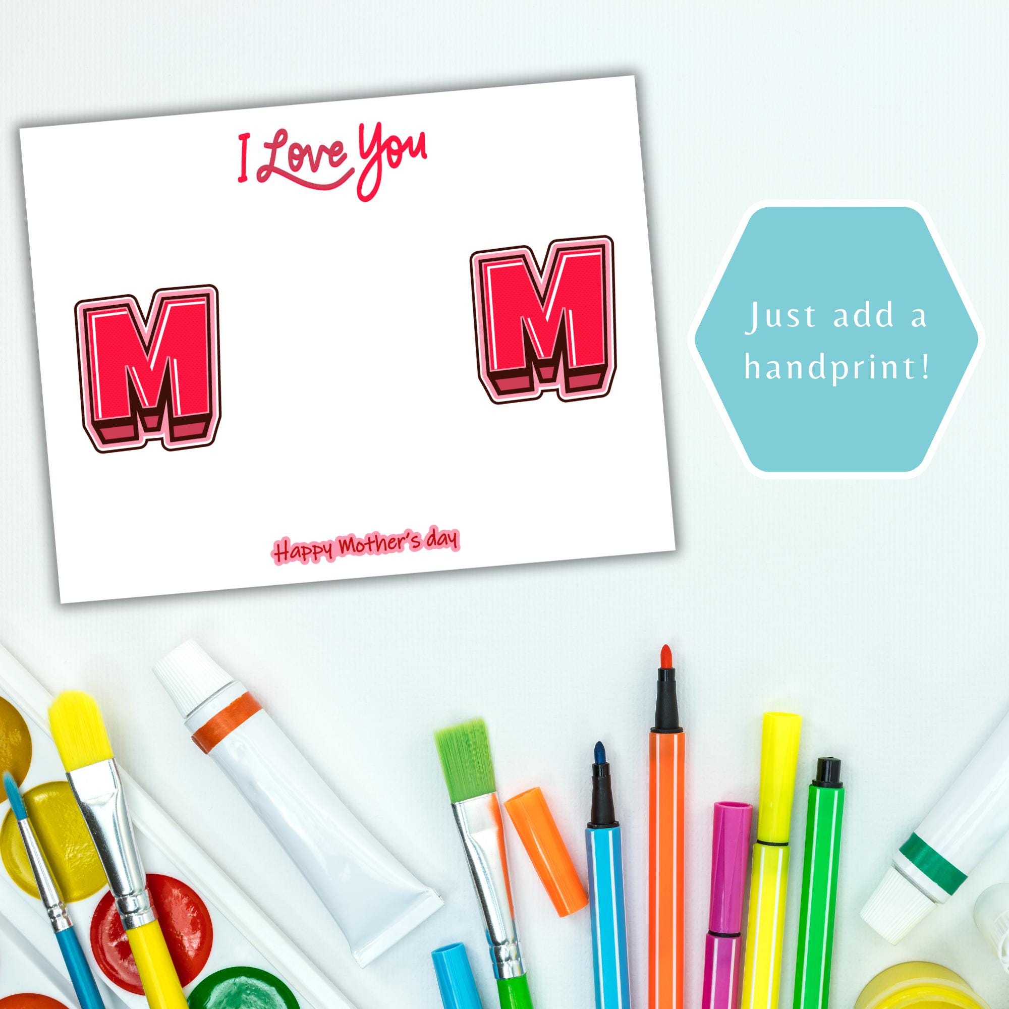 Mother's Day Handprint Craft, Kid's Handprint Art Printable, DIY Mother ...