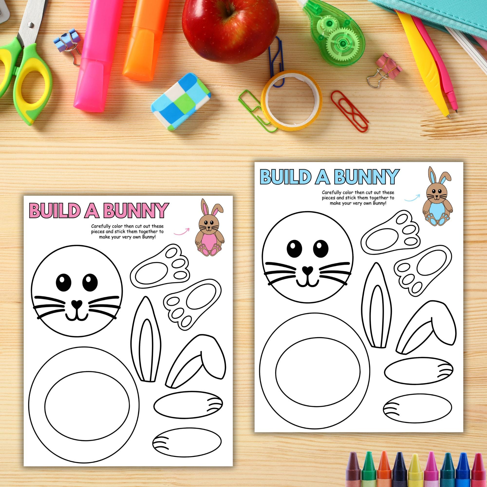 Build a Bunny Printable for Kids, Easter Bunny Activity, Cut and Glue ...