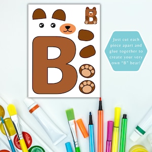 Make a Bear Craft Printable, Cut and Paste Activity, DIY Bear Craft ...
