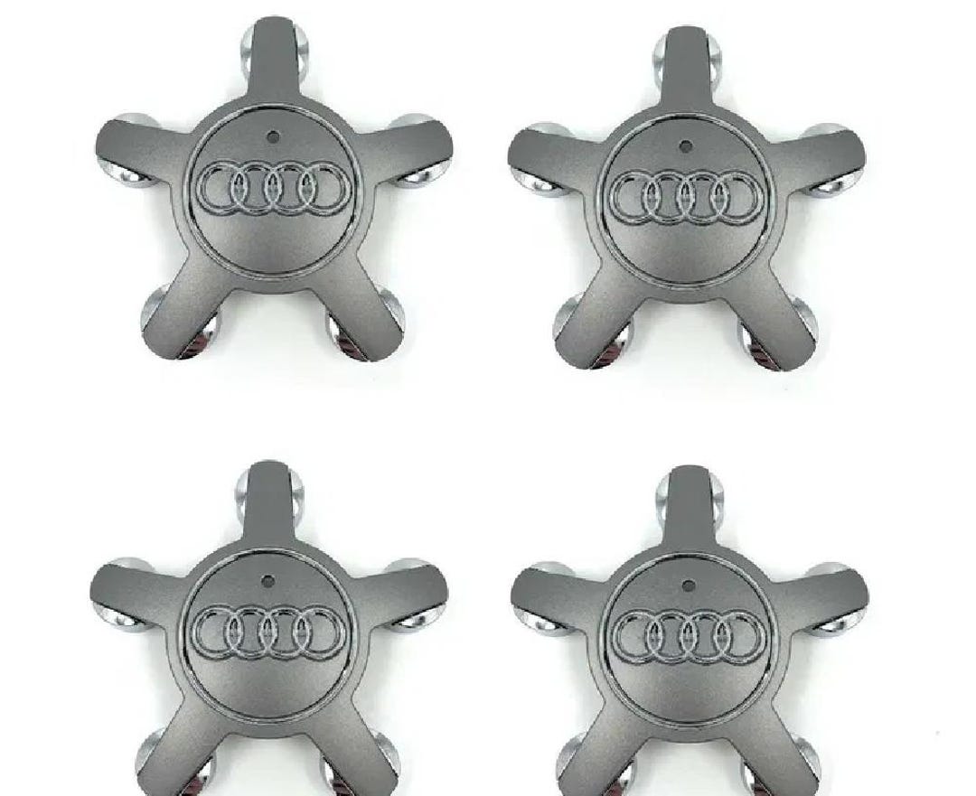 Fit for Audi Wheel Center Caps - Gray Silver Star Style Design (135mm ...