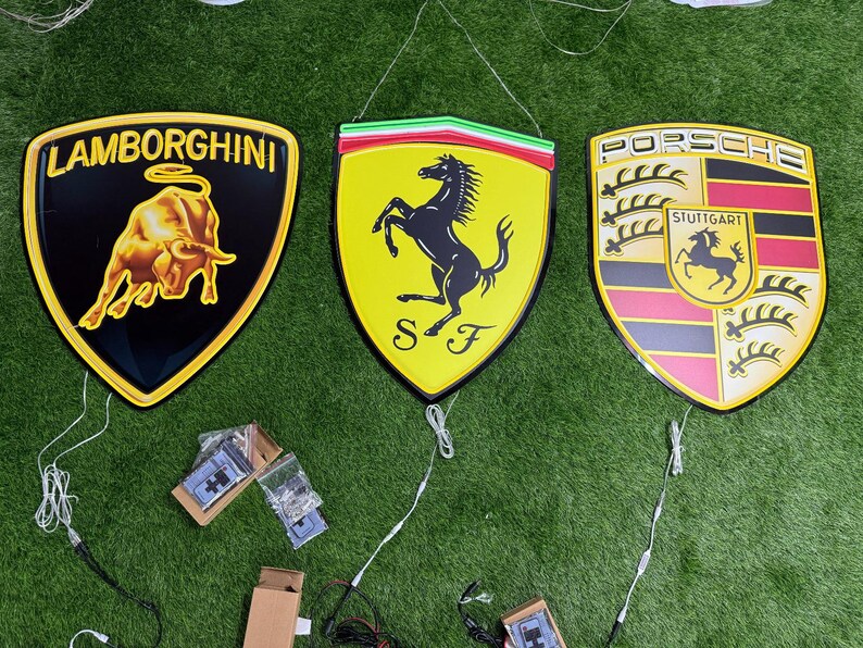 Ferrari Ultra High Detail LED Sign Garage Decoration Box Wall Custom ...