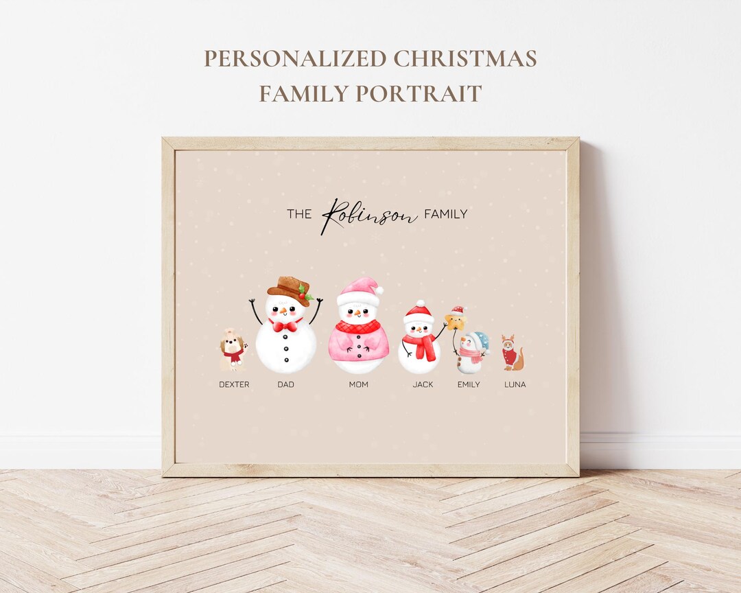 Christmas Family Print | Personalized Christmas Art | Christmas Family ...