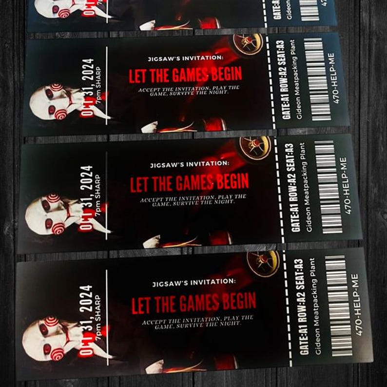 Personalized SAW Movie Night Invitation: Escape Room, Halloween ...