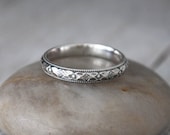 Sterling Silver Band Ornate Pattern Band Handforged Silver - Etsy