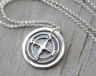 Compass Rose Pendant | Etsy