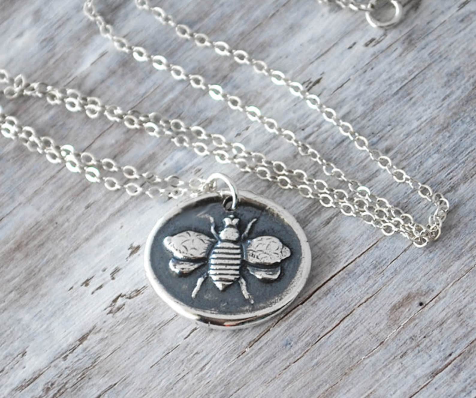 Fine Silver Honey Bee Necklace Sterling Silver Chain .999 | Etsy