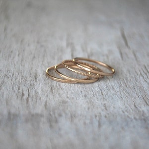 Four Gold Stacking Ring Set - 4 Skinny Gold Stack Rings - 14k Gold-filled Ring Stack Set - Etsy