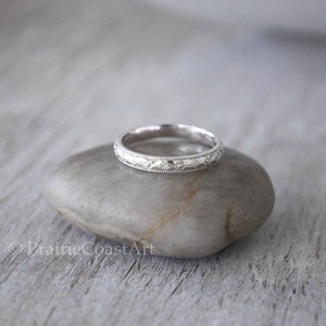 Sterling Silver Band - Ornate Pattern Band - Handforged Silver Ring ...