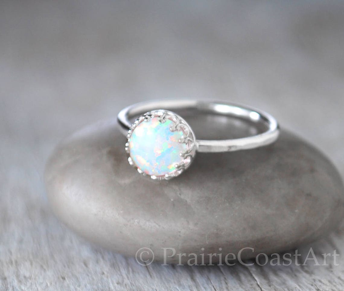 Opal Ring in Sterling Silver Handcrafted Artisan Silver Ring | Etsy