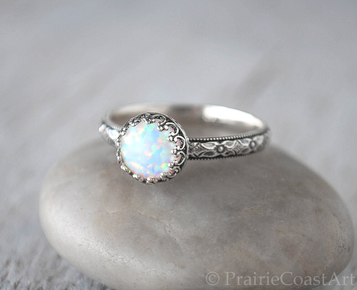 Opal Ring Sterling Silver Handcrafted Artisan Silver Ring - Etsy