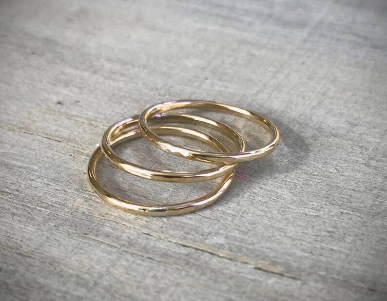 3 Gold Stacking Ring Set 14k Gold Filled Stack Rings - Etsy