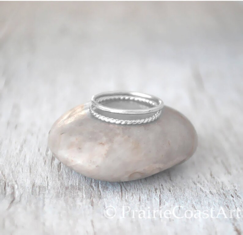 Skinny Silver Stacking Rings Sterling Silver Stack Rings | Etsy