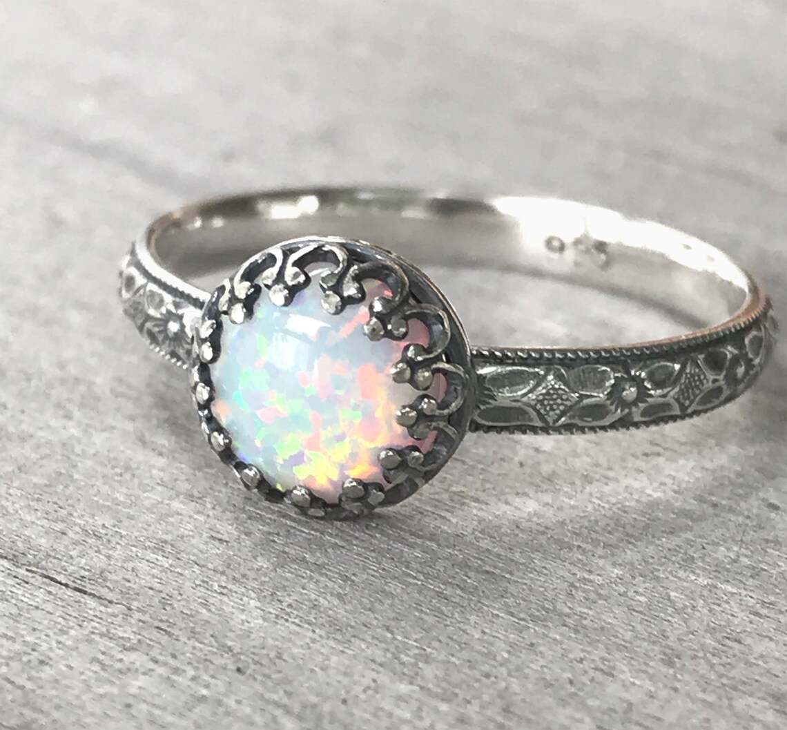 Opal Ring Sterling Silver Handcrafted Artisan Silver Ring | Etsy