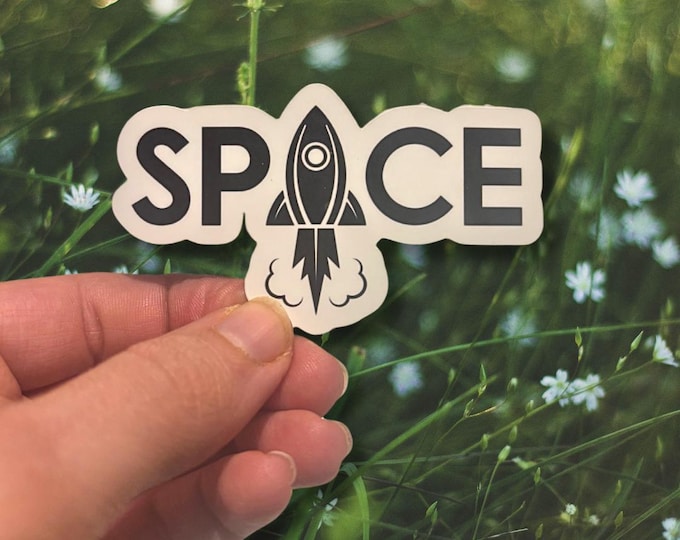 Space Ship Sticker Colorful Waterproof Glossy Vinyl Sticker Cute Gift ...