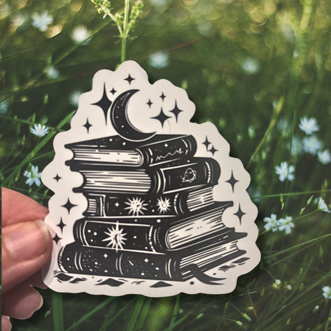 Bookish Sticker, Book Stack Sticker, Book Lover Sticker, Water Bottle ...