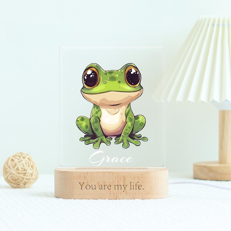 Custom Cute Cartoon Frog Night Light With Name,personalized Lamp With ...