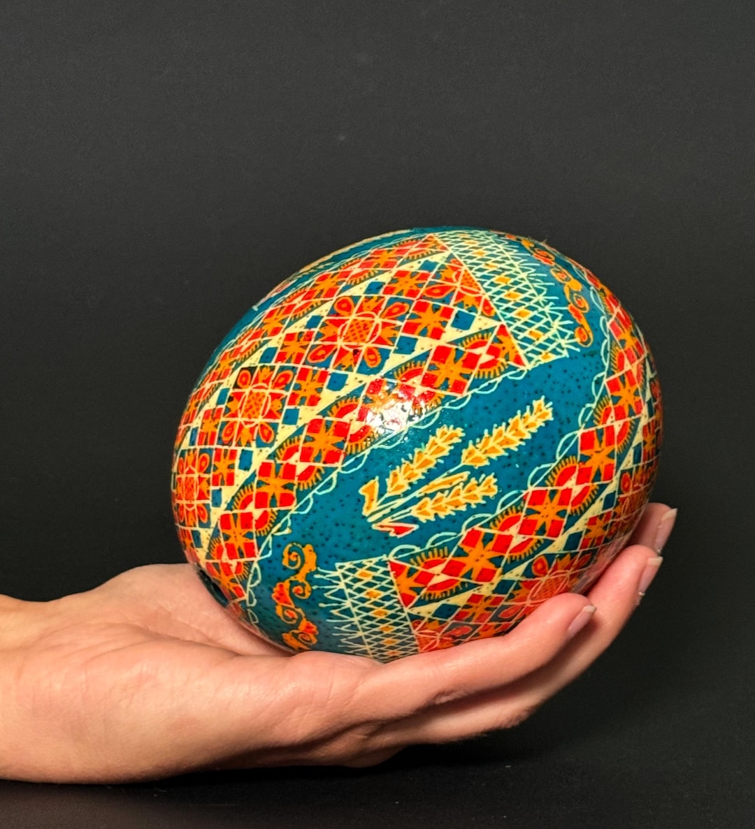 Hand-painted Ostrich Egg Pysanka - Large Ukrainian Easter Egg Art - Etsy