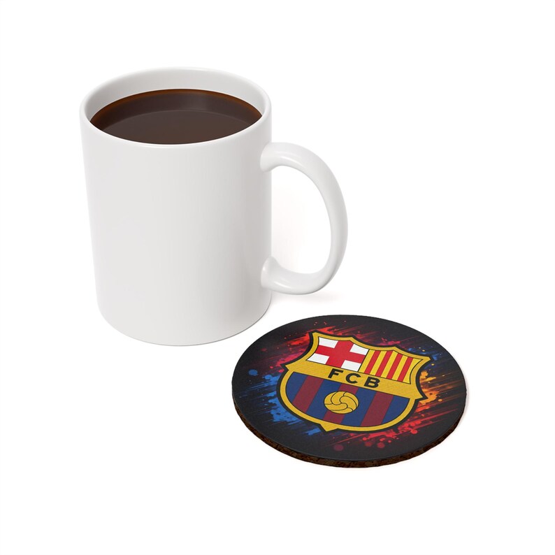 Cork Back Coaster, FC Barcelona Coaster, Soccer Fan Gift, Football Club ...