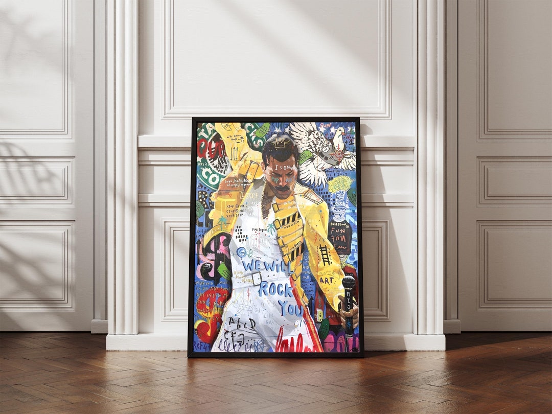 Banksy Freddie Mercury Graffiti Pop Art Wall Art , on Transparent ...