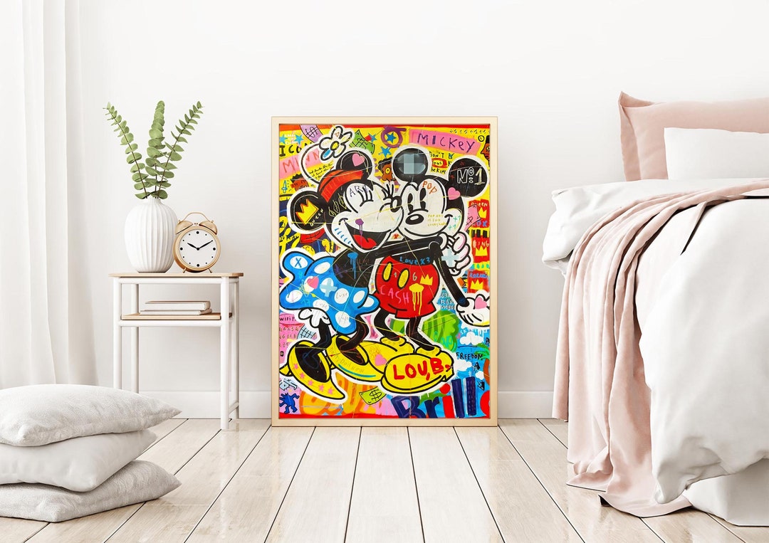 Banksy Mickey and Minnie Mouse Pop Art Wall Art on Transparent Acetate ...