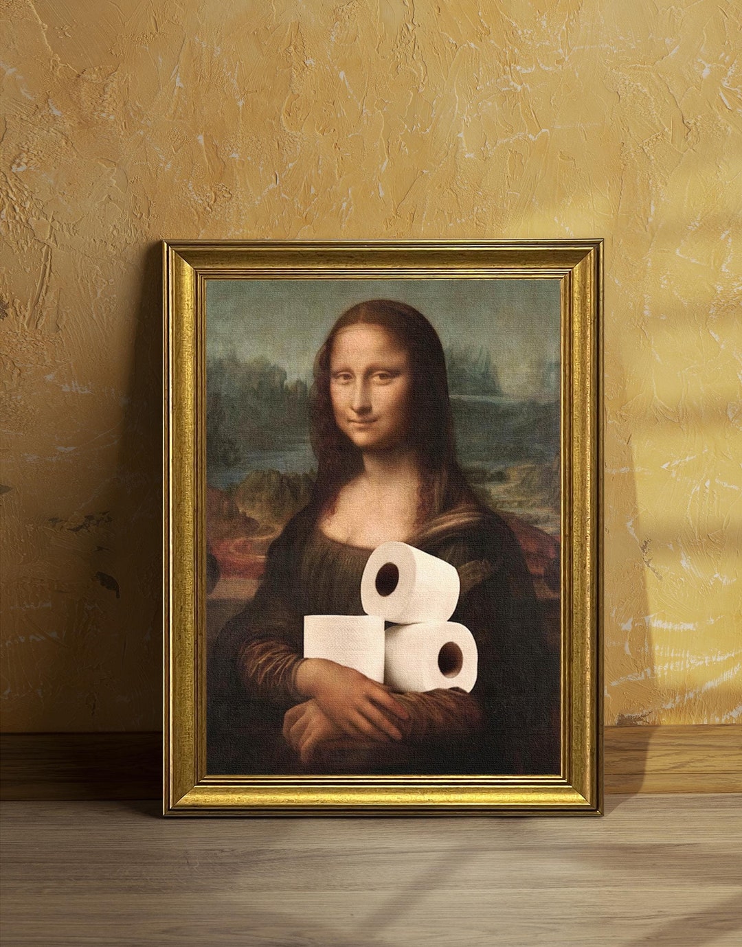 Funny Reproduction Mona Lisa Vintage Framed Wall Art, Mona Lisa ...