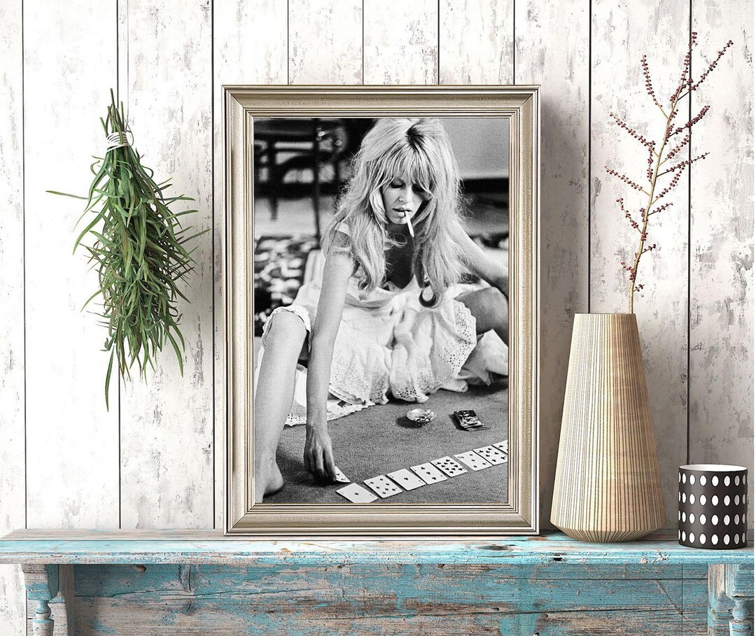 Brigitte Bardot Playing Cards Vintage Framed Wall Art,brigitte Bardot ...