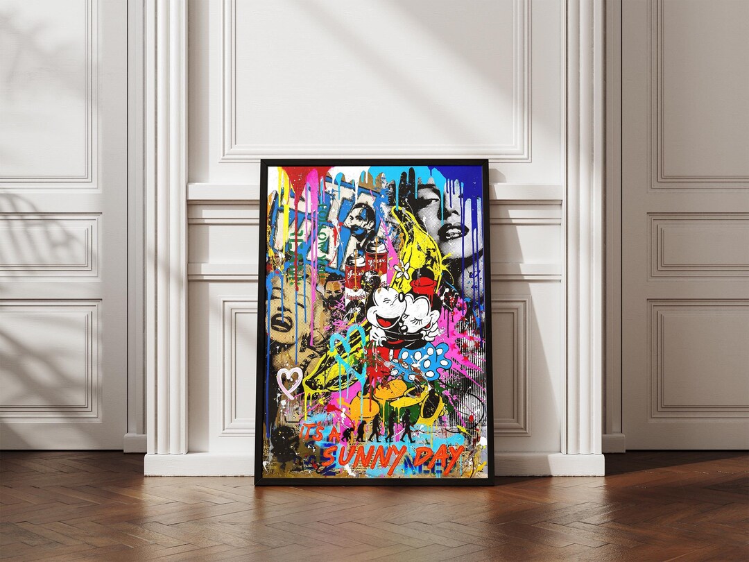 Banksy Mickey and Minnie Mouse Graffiti Pop Art Wall Art , on ...
