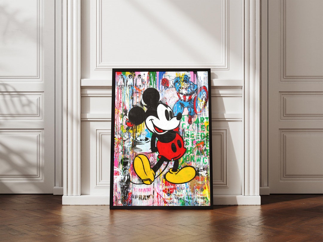 Mickey Mouse Banksy Pop Art Wall Art , on Transparent Acetate With UV ...