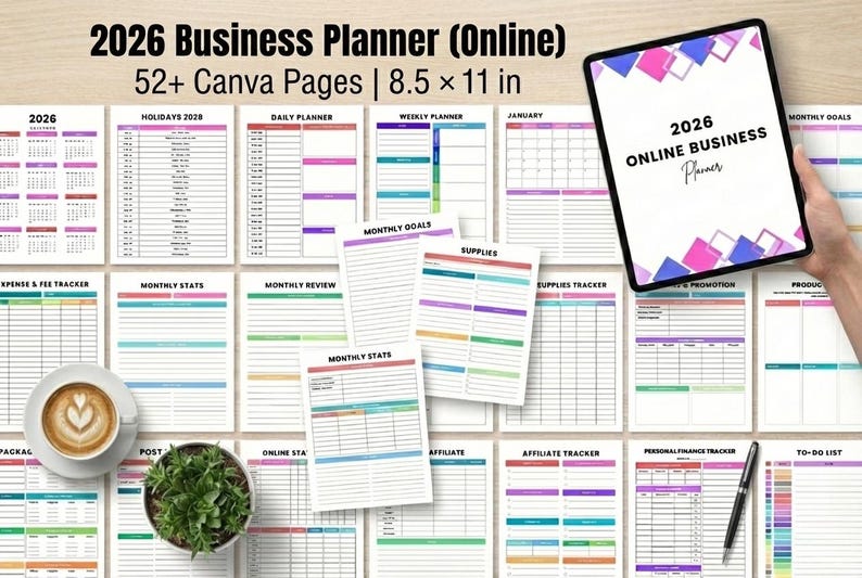Canva Online Business Planner for 2026 - Etsy UK