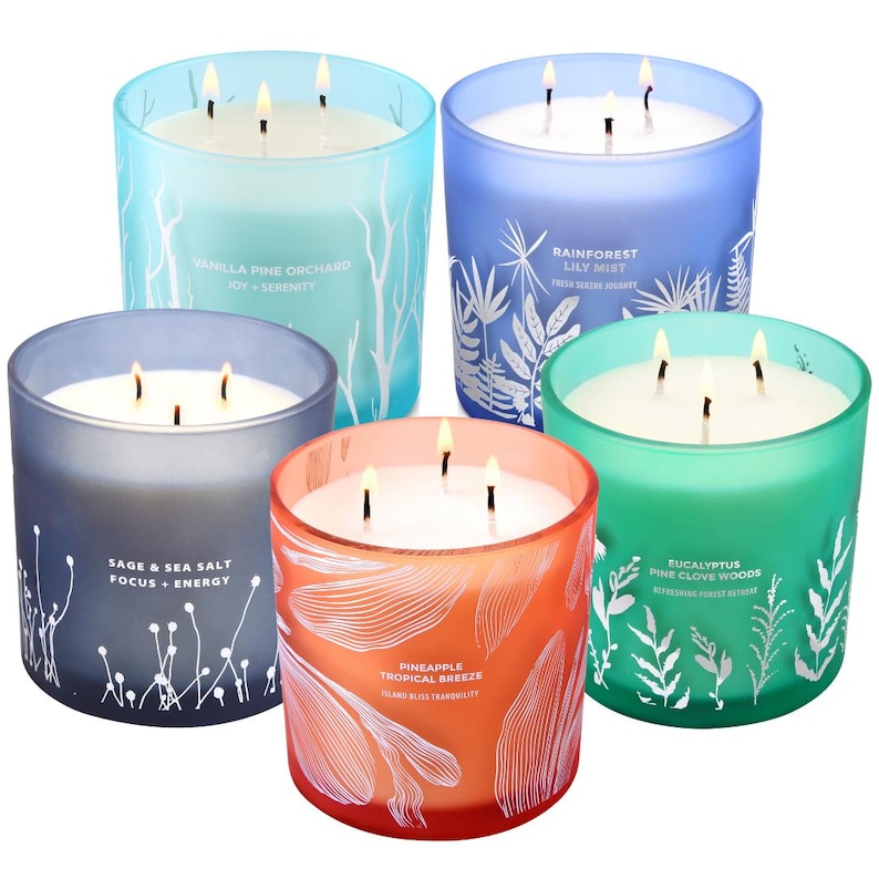 Large 3-wick Scented Candles | Natural Soy Candles for Men and Women ...