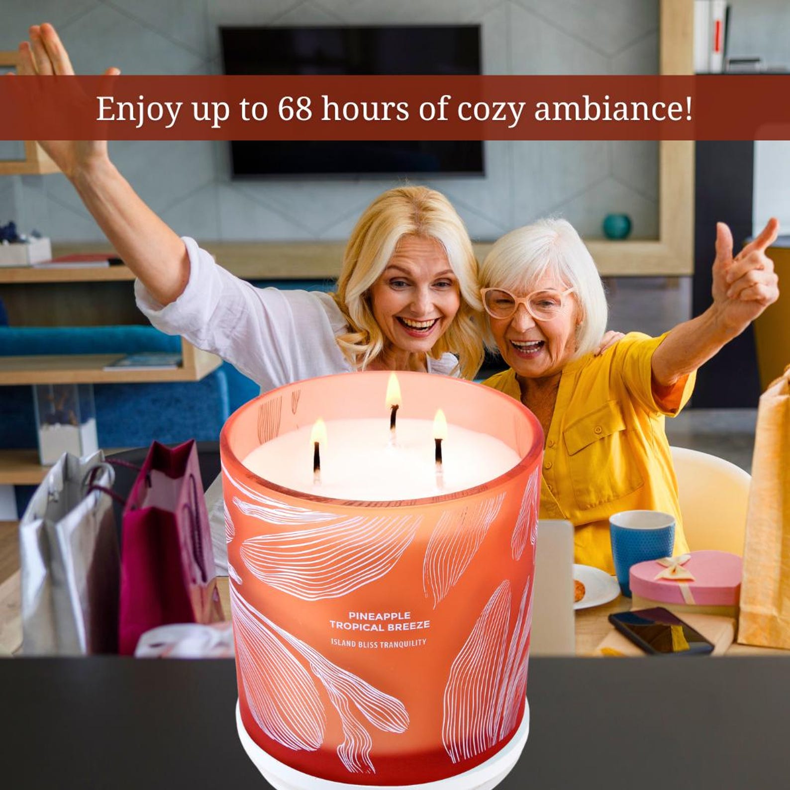 Pineapple Tropical Breeze and Vanilla Pine Orchard 3 Wick Scented ...