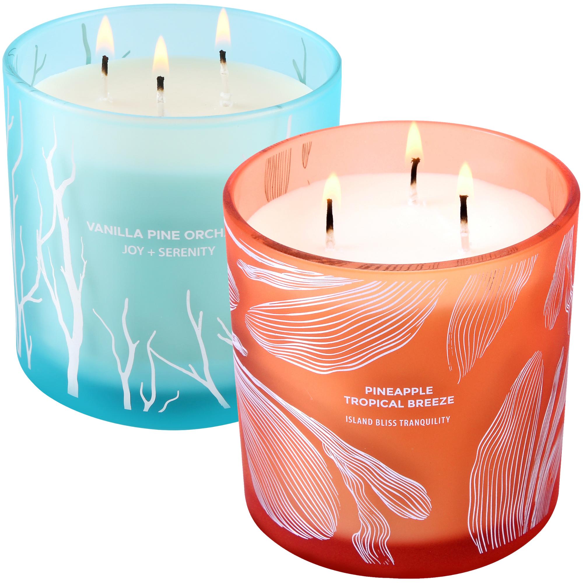 Pineapple Tropical Breeze and Vanilla Pine Orchard 3 Wick Scented ...