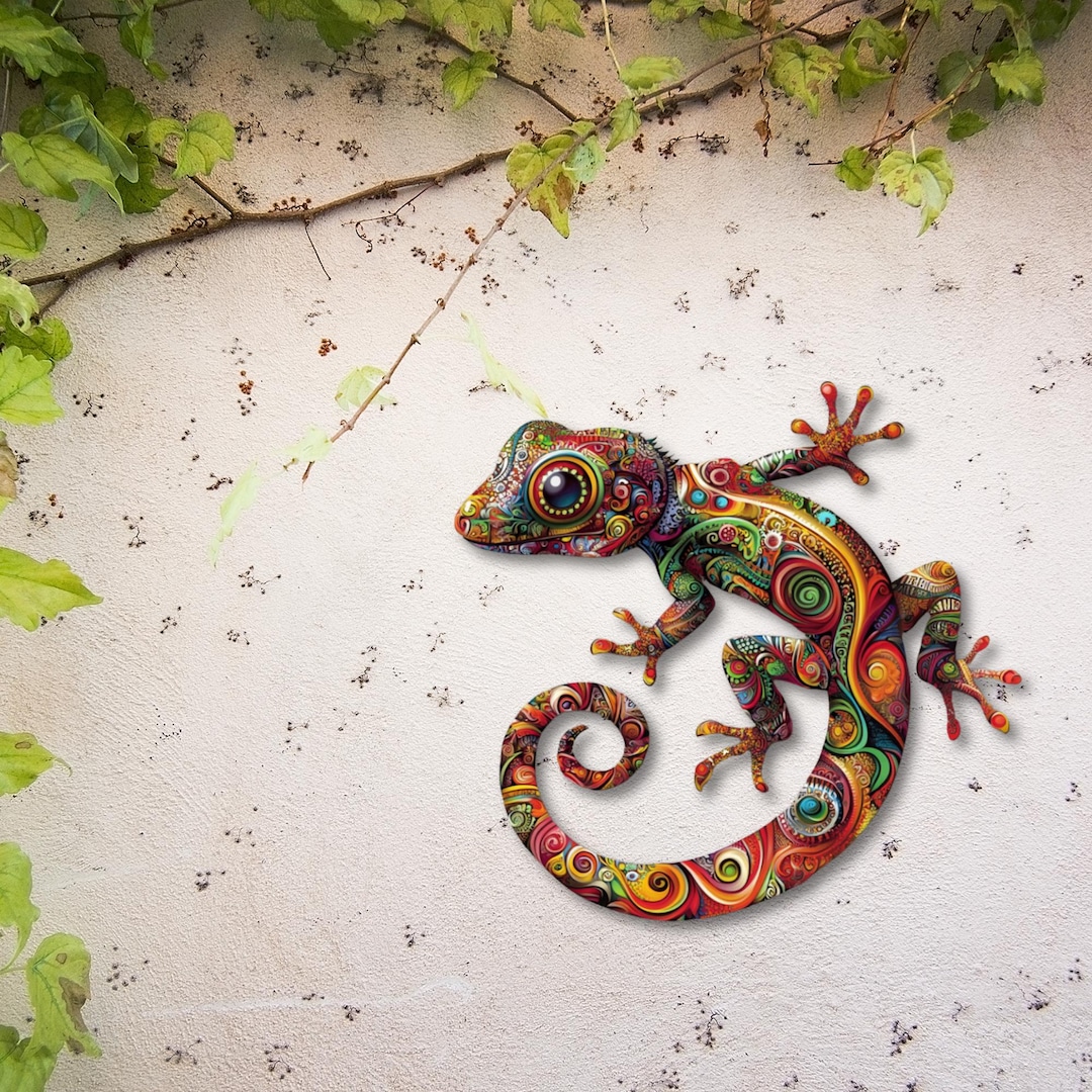 Metal Lizard Wall Art Colorful Lizard Wall Hanging Metal Lizard Sign ...