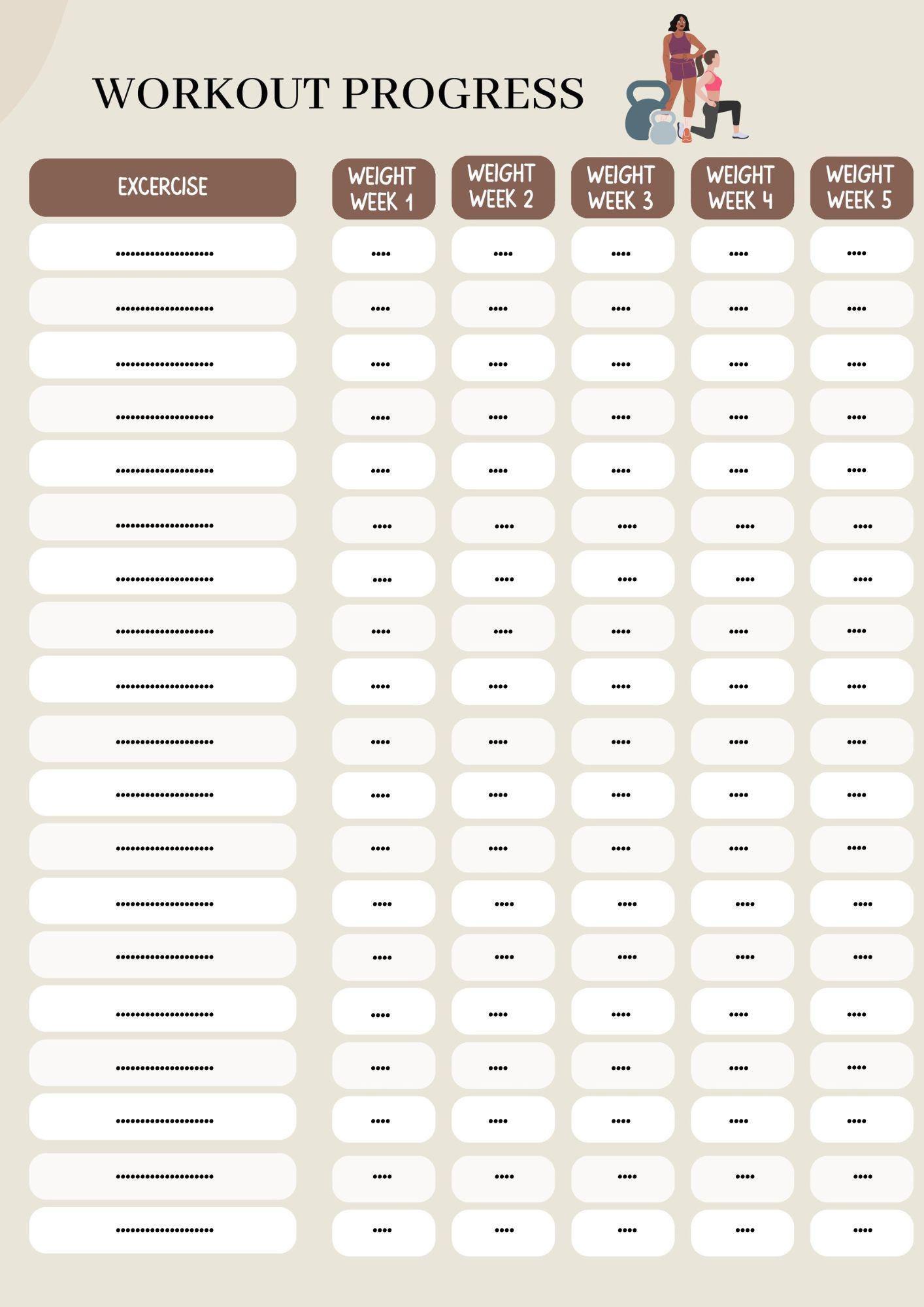 Workout Planner & Progress Tracker – Your Personal Fitness Schedule - Etsy