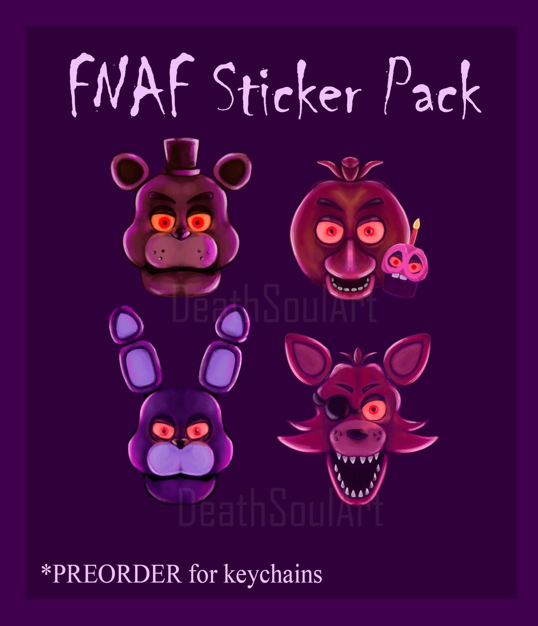 FNAF Film X4 Sticker Pack, Five Nights at Freddy's Sticker Pack and ...