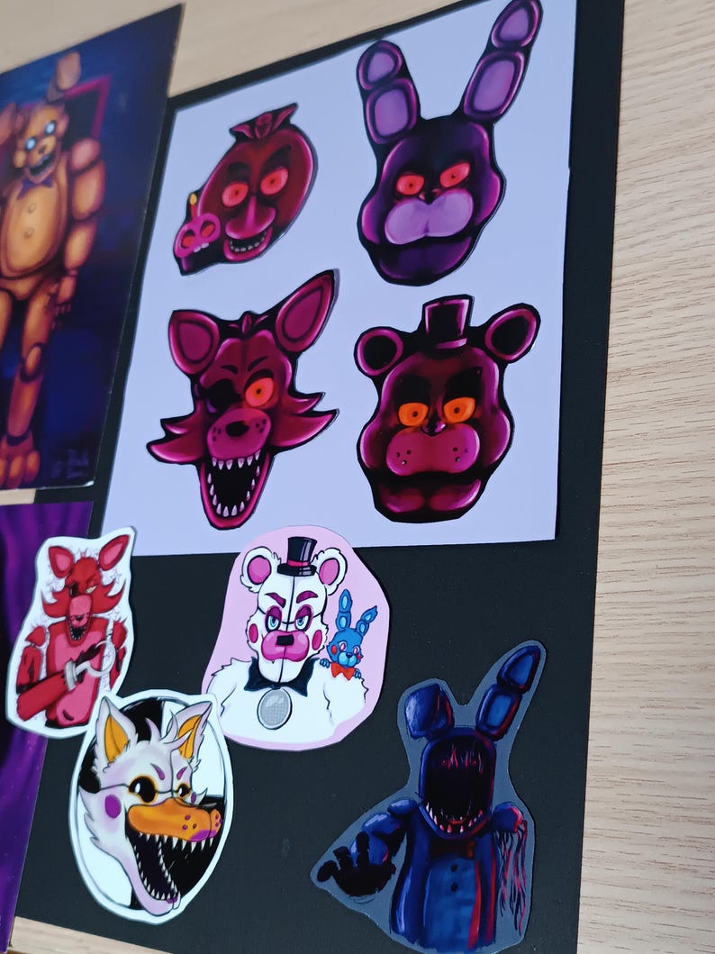 FNAF Film X4 Sticker Pack, Five Nights at Freddy's Sticker Pack and ...