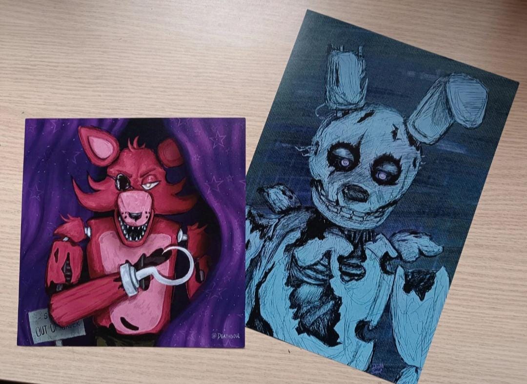 FNAF Five Nights at Freddys Prints Posters, Foxy and Springtrap - Etsy